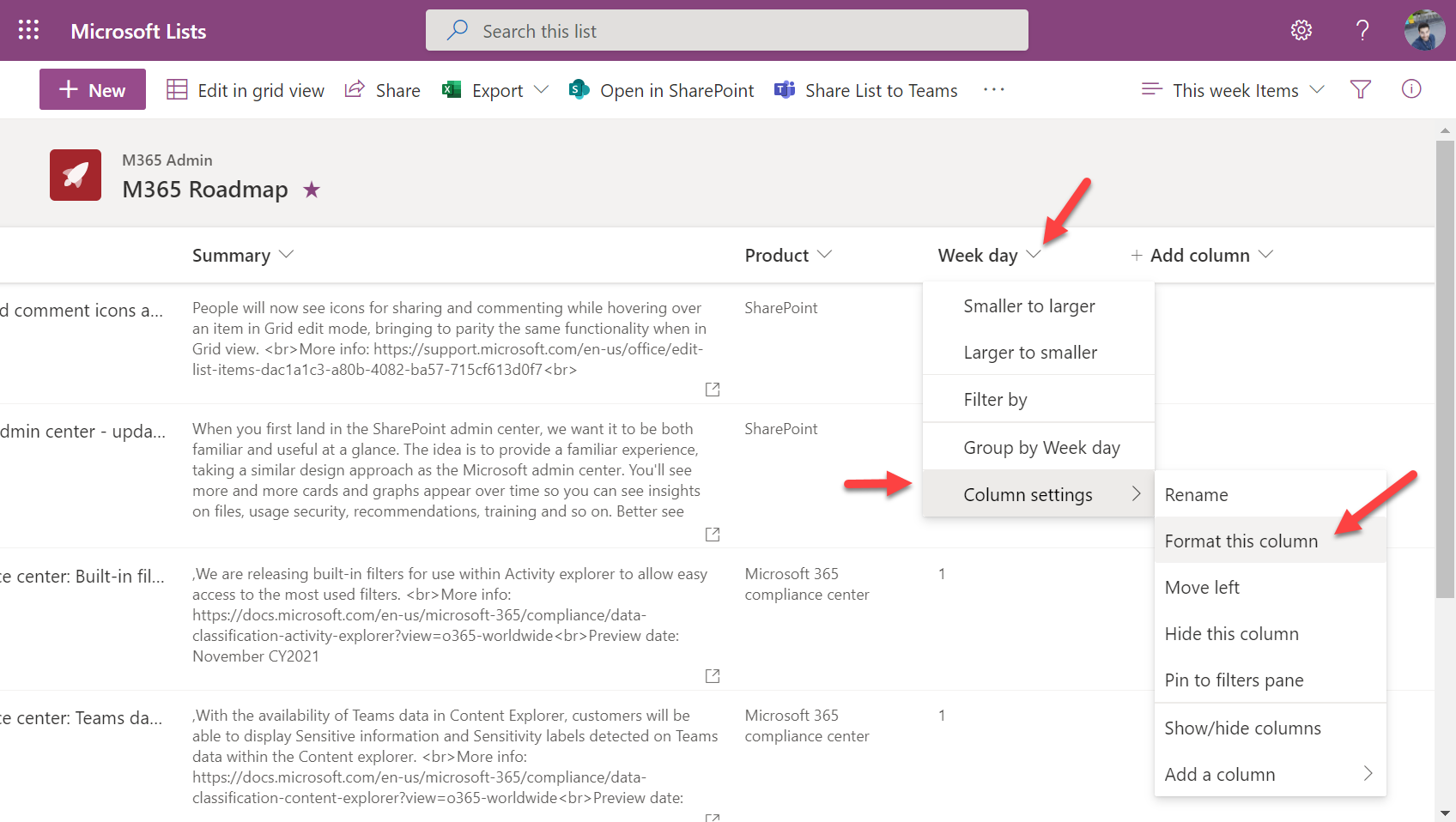 How to create a current week view in Microsoft Lists - HANDS ON Lists
